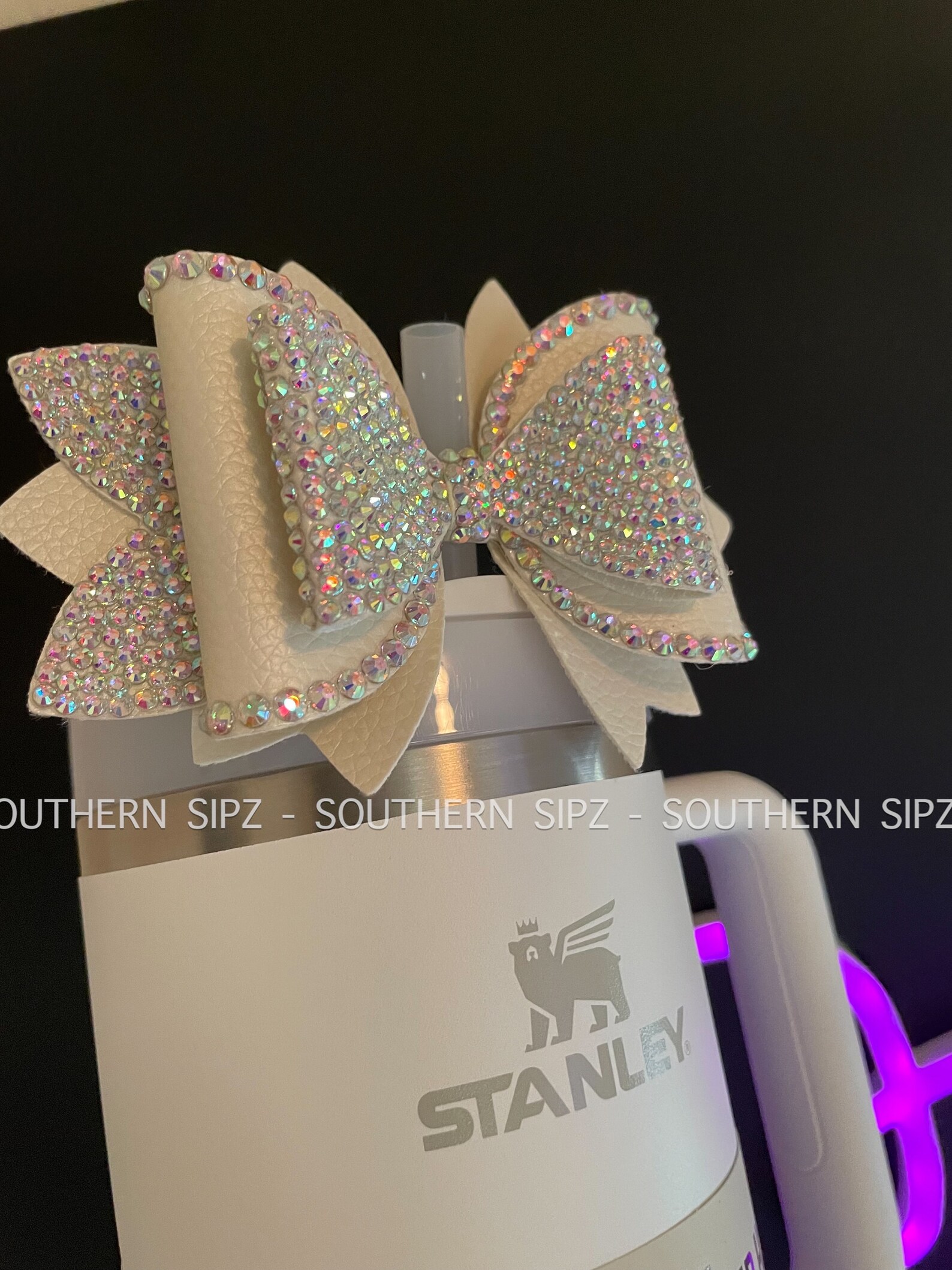 Bling Straw Bow, Straw Topper, Bling Straw Bow - Etsy
