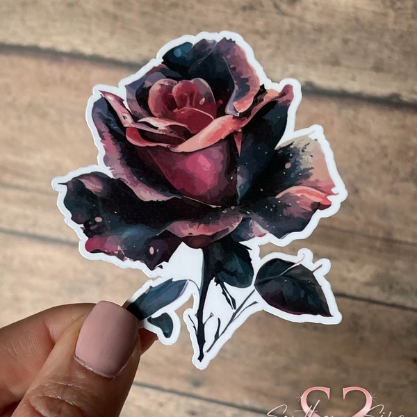 Black Flower Sticker - Etsy