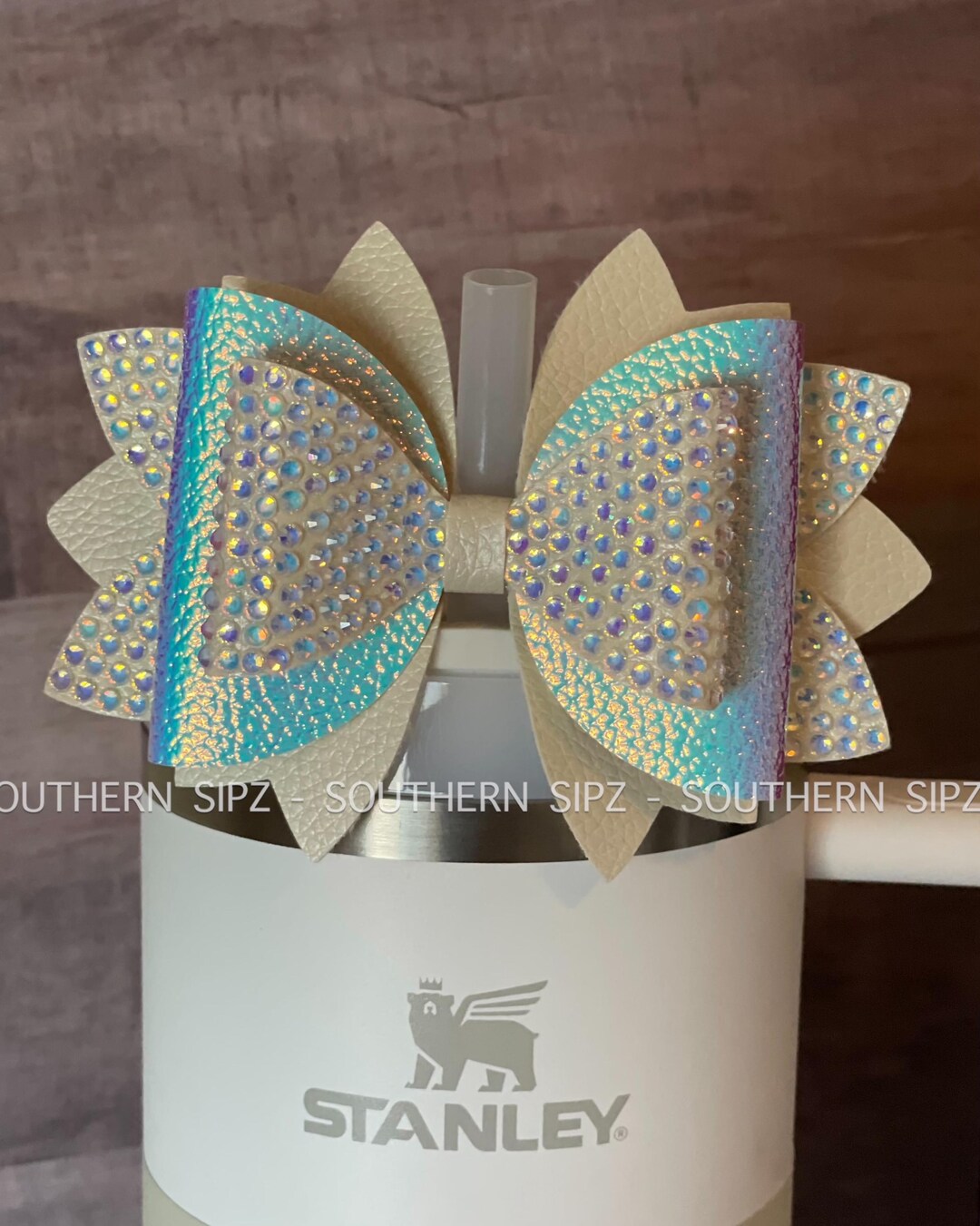 Rhinestone Bling Straw Bow, Straw Topper, Bling Straw Bow - Etsy