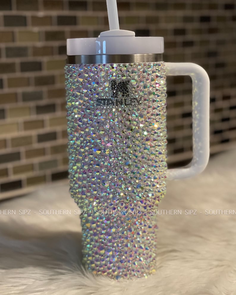 Blinged Stanley Tumbler: 40oz Rhinestone Quencher, Crystal AB - Etsy