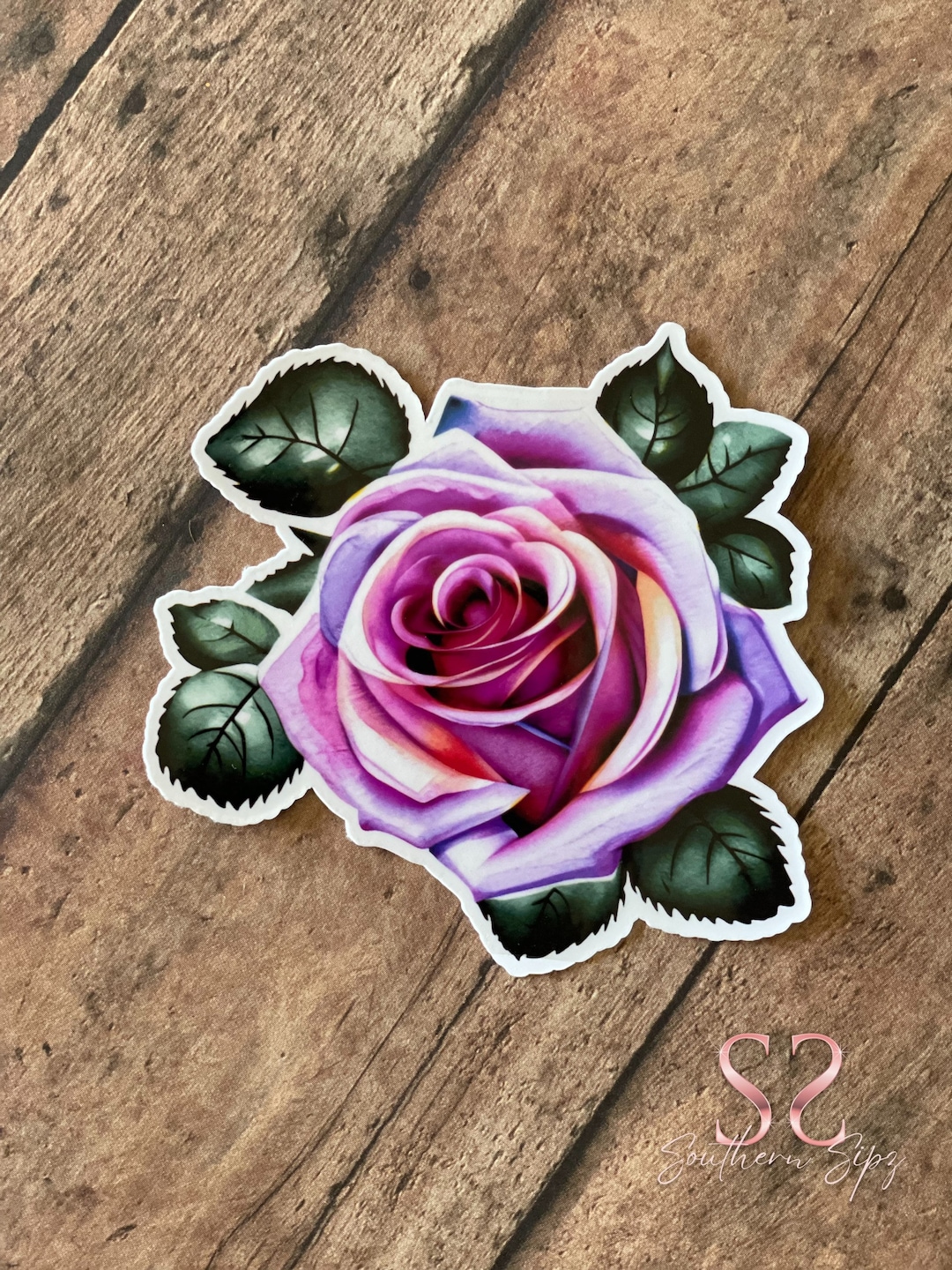 Rose Sticker, Pink Rose Sticker, Flower Sticker - Etsy