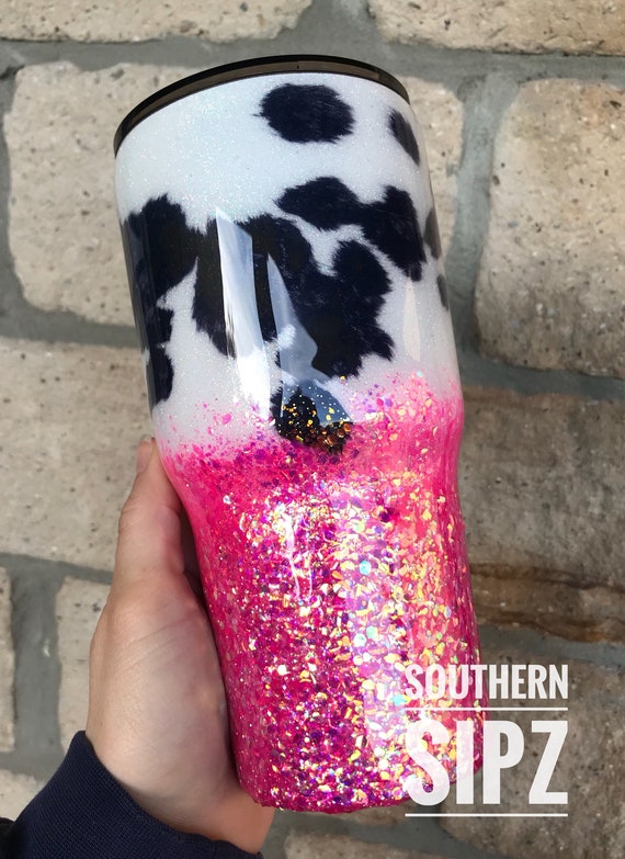 Pink Cow Print Epoxy Resin Tumbler - munimoro.gob.pe
