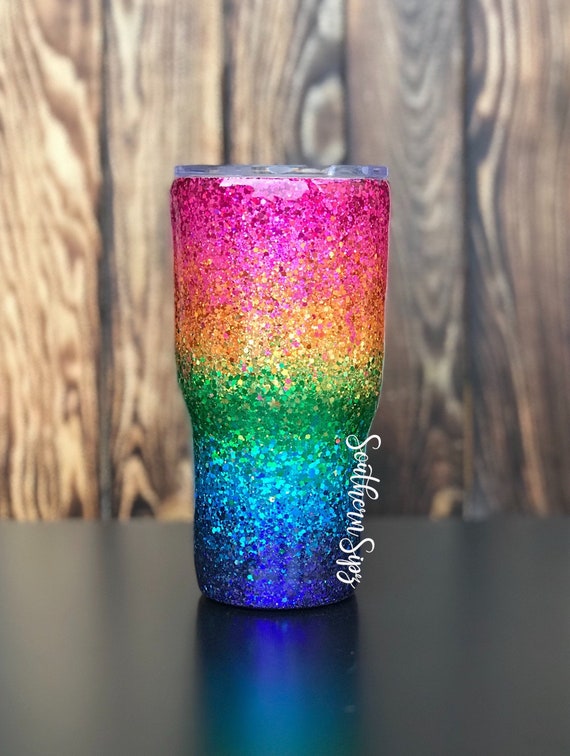 Drink & Barware Glitter tumbler Rainbow glitter cup Personalized ...