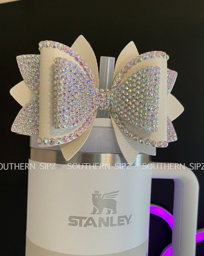 Bling Straw Bow, Straw Topper, Bling Straw Bow - Etsy