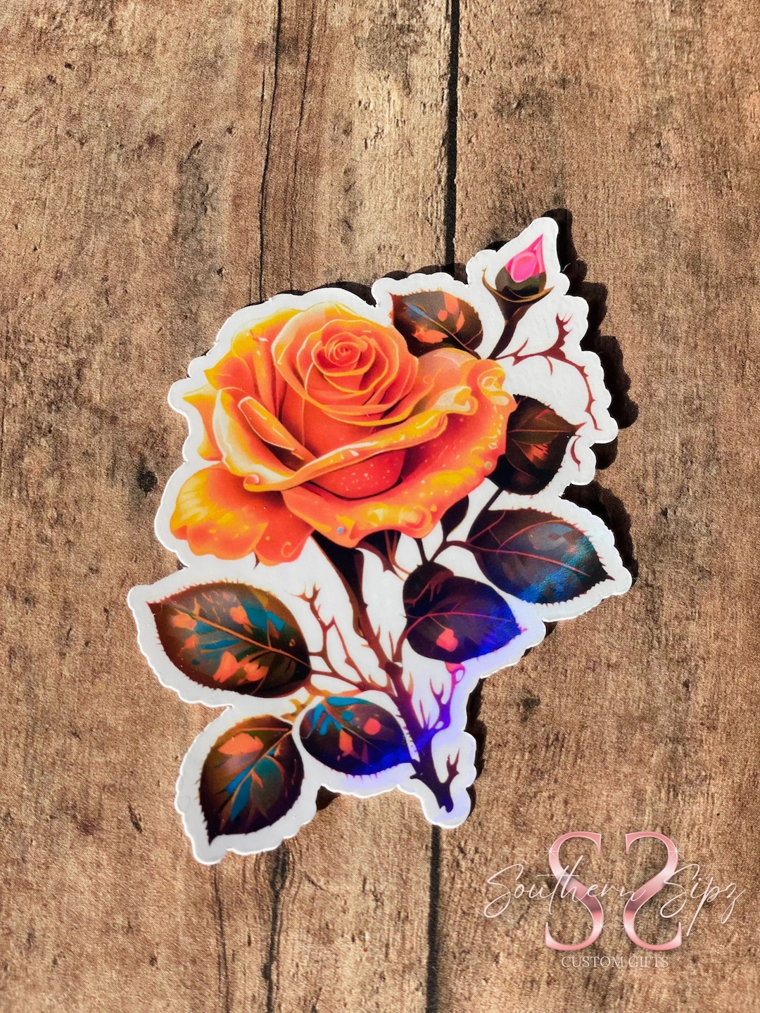 Yellow Rose Sticker: Floral Die Cut Vinyl Sticker - Etsy