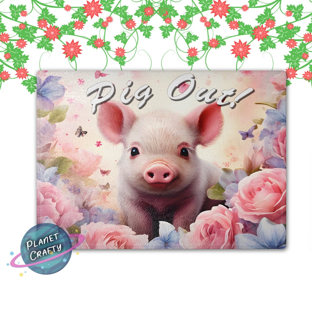 Pig Out!, Cute Pig Cutting Board PNG Design, Digital Download - Etsy