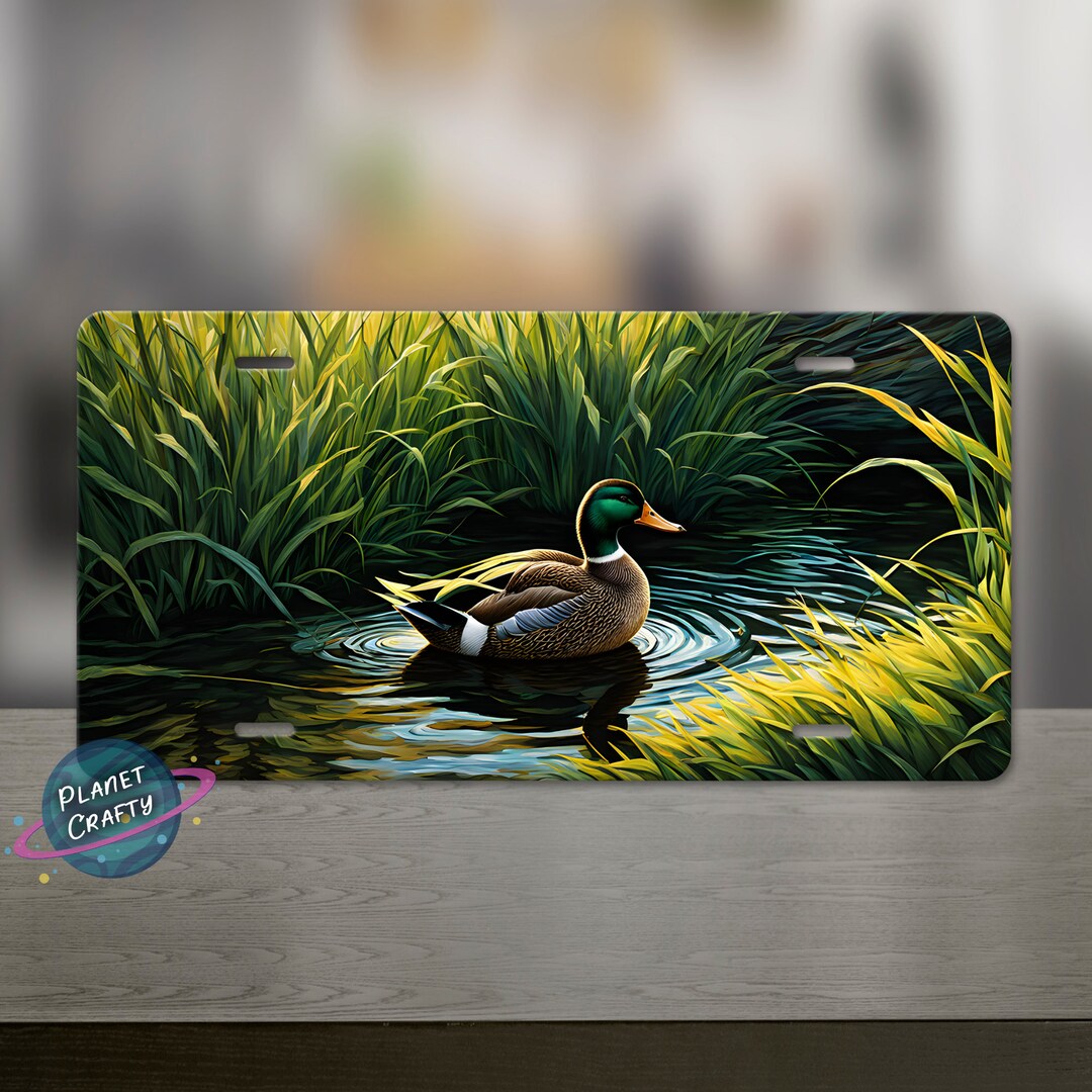 Duck in a Pond, Nature License Plate PNG Design, Digital Download - Etsy