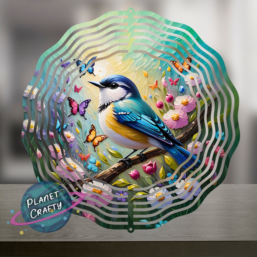 Songbird Illustration, Beautiful Outdoor Nature Scene, Wind Spinner PNG ...