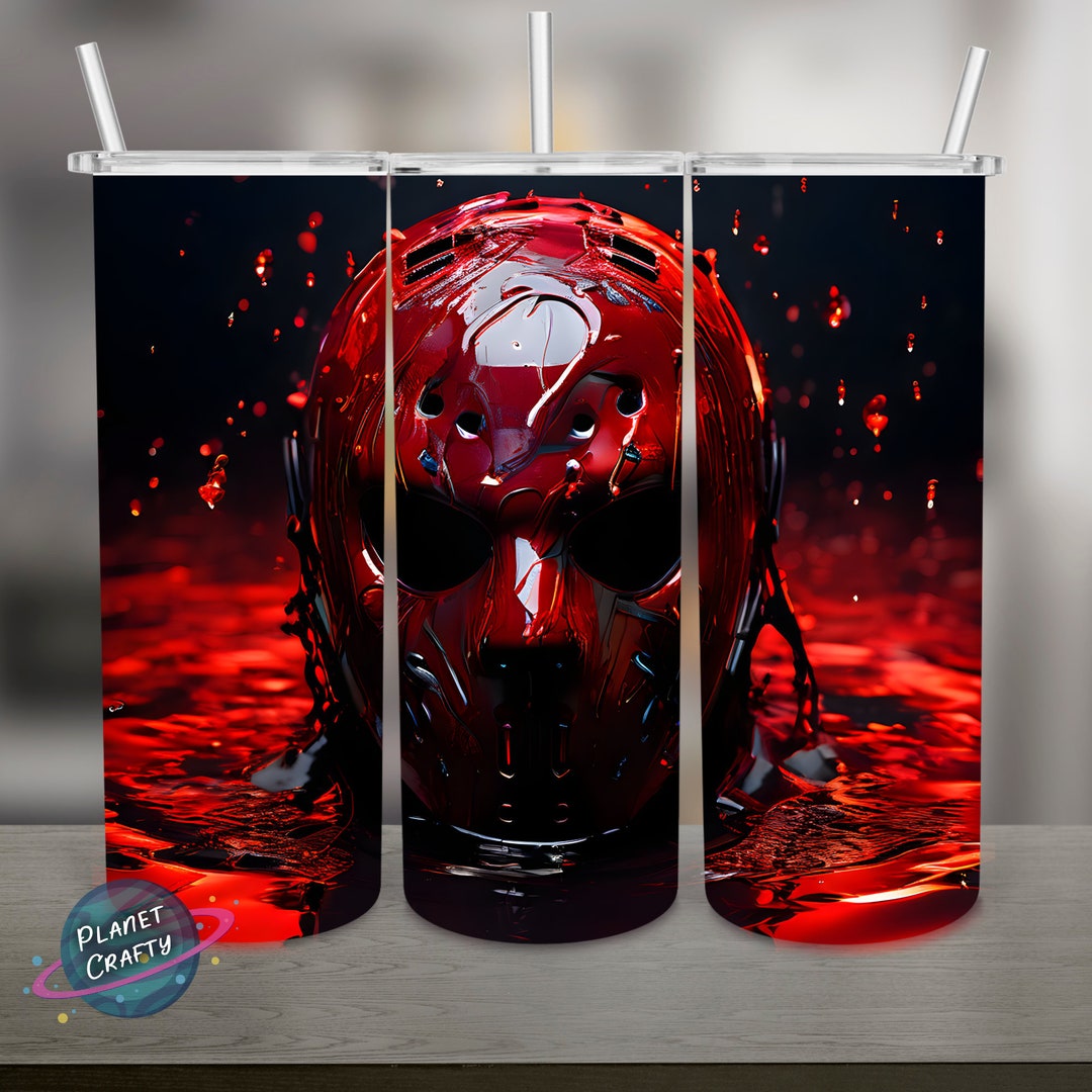 Hockey Mask in Puddle of Blood, Horror Inspired PNG Design, 20oz Skinny ...