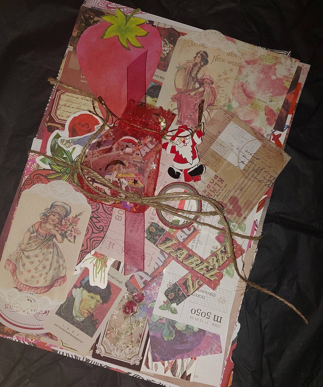 RED Ephemera Collage Paper Junk Journal Mixed Media - Etsy