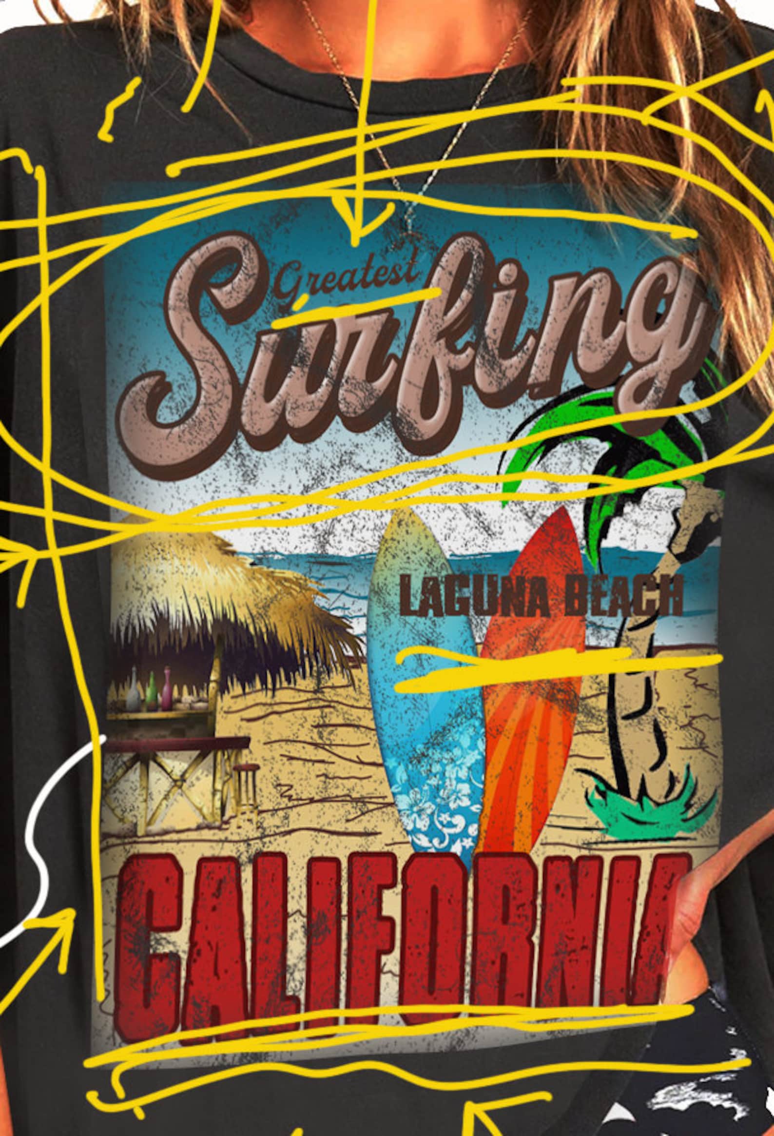 Laguna Beach Oversized T Shirt, California Tshirt, Surf Wear, Freedom ...