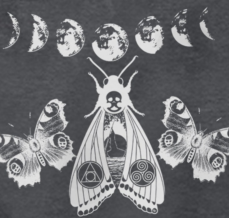 Goblincore Death Moth Print Sweatshirt dk Academia Soft Sweater ...