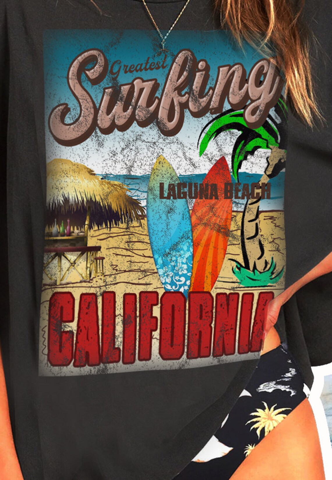 Laguna Beach Oversized T Shirt, California Tshirt, Surf Wear, Freedom ...