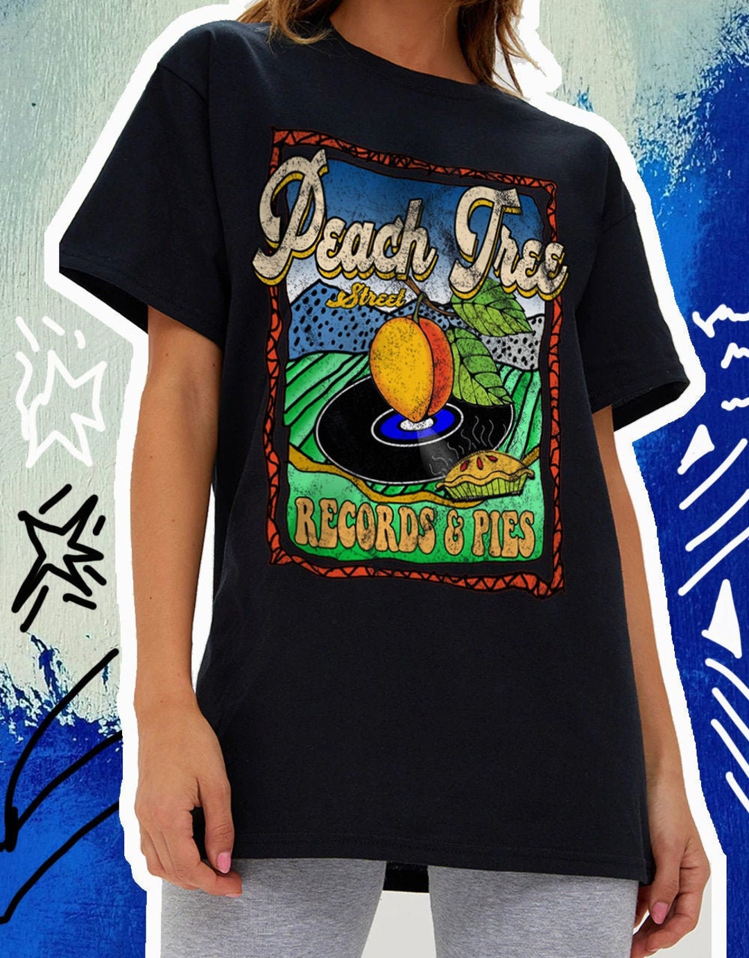 Peach Tree T Shirt, Oversized T Shirt, Grunge Aesthetic, Hippy Clothes ...