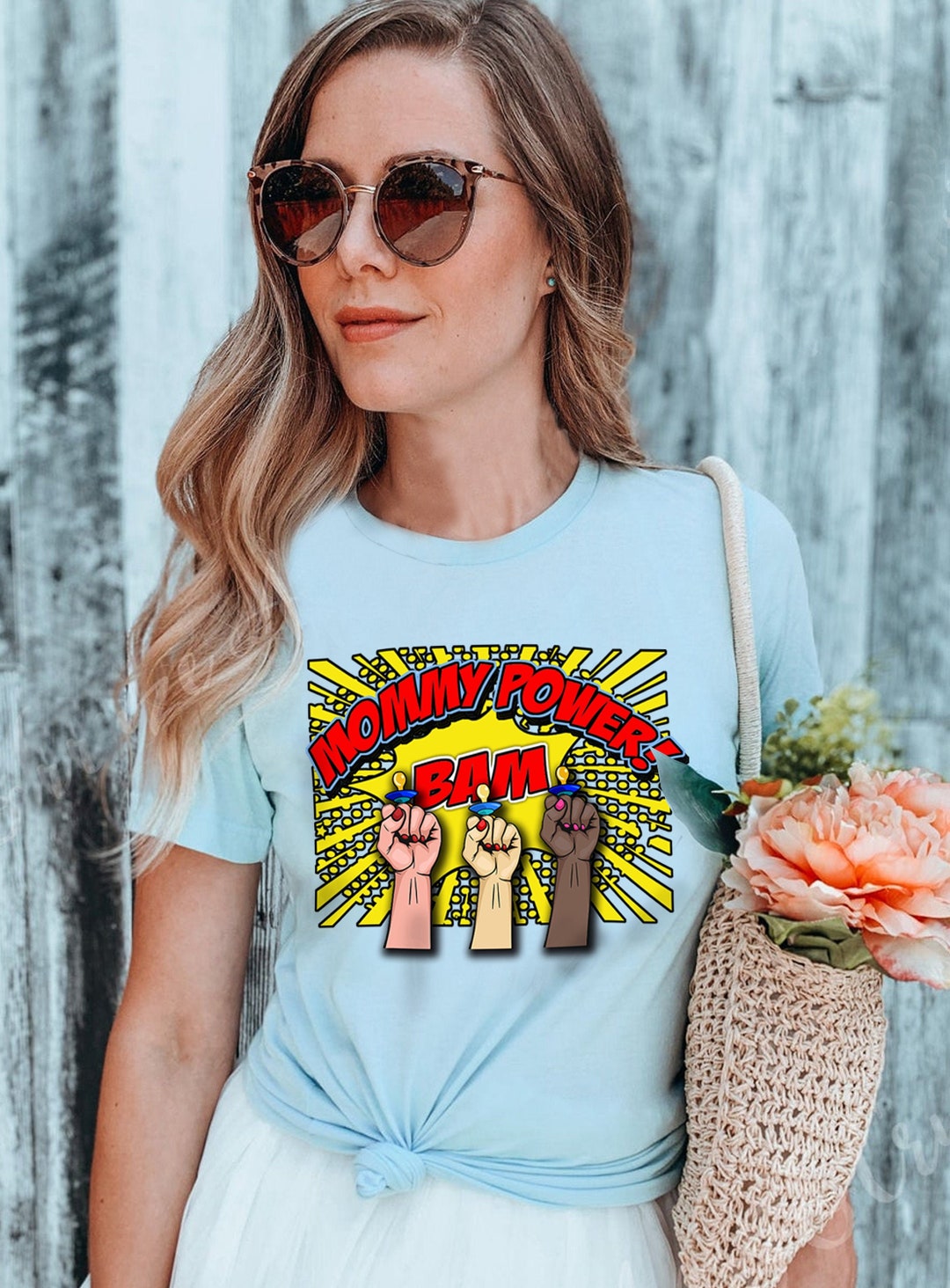 Mommy Power Soft Graphic Tee Mom Shirt Mom Life Bam Mother Support