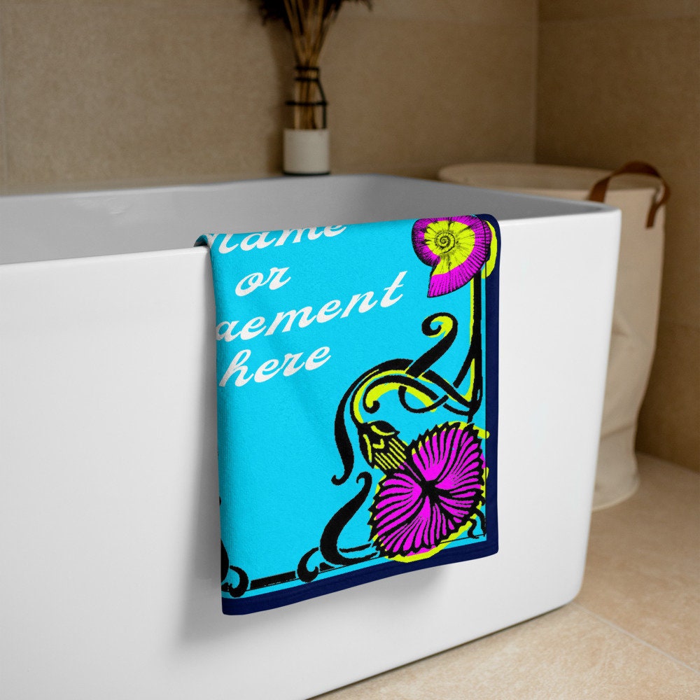 Large Personalized Beach Towel, 30 X 60 in Towel, Seahorse Seahorses ...