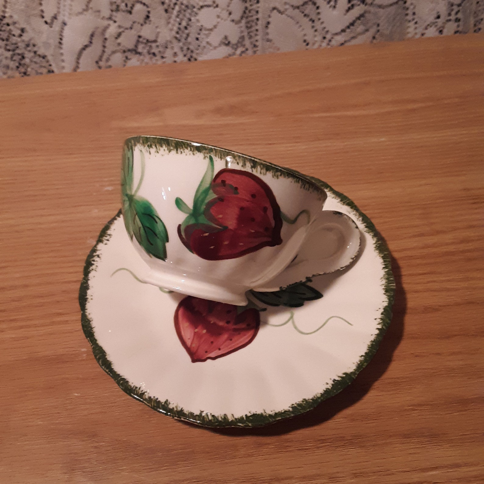 Blue Ridge Pottery Cup & Saucer - Etsy