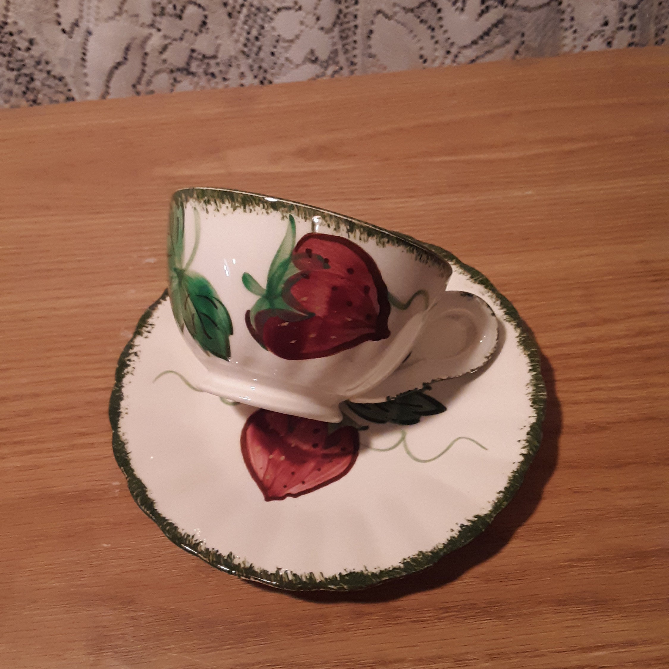 Blue Ridge Pottery Cup & Saucer - Etsy