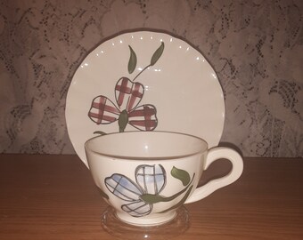 Blue Ridge Pottery Cup & Saucer | Etsy