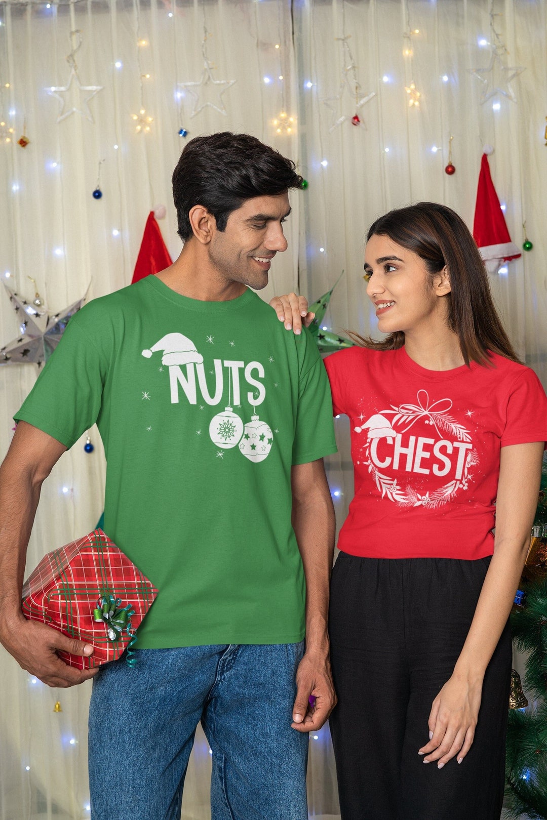 Chest Nuts Christmas Shirts, Christmas Couple Shirts, Holiday Matching ...