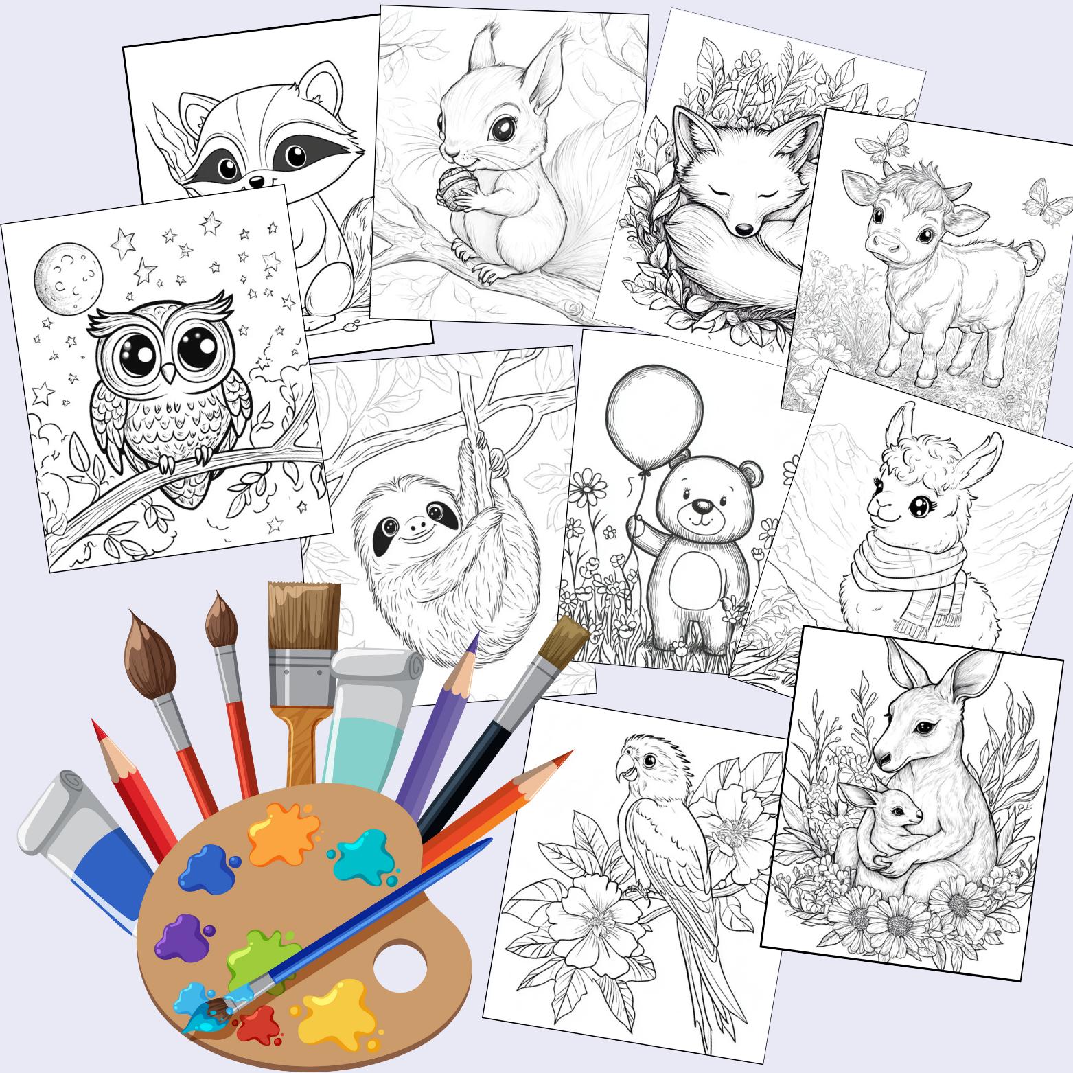 25 Adorable Animal Coloring Pages Fun and Relaxing Printable Art ...