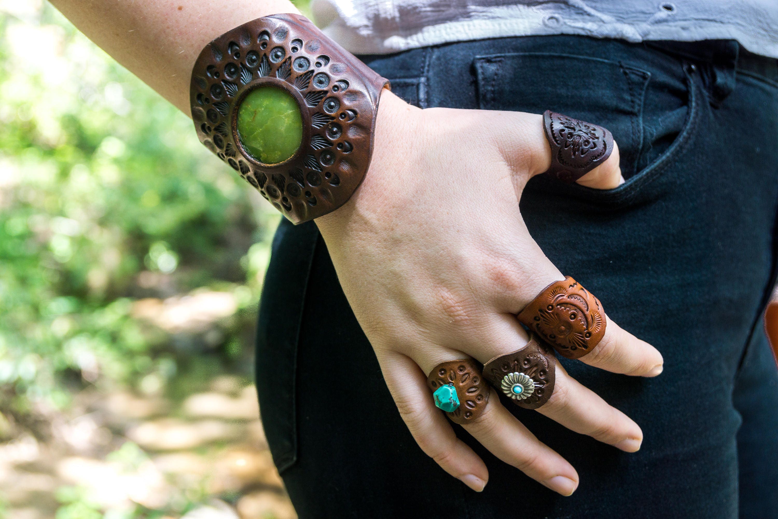 Leather Ring - Etsy