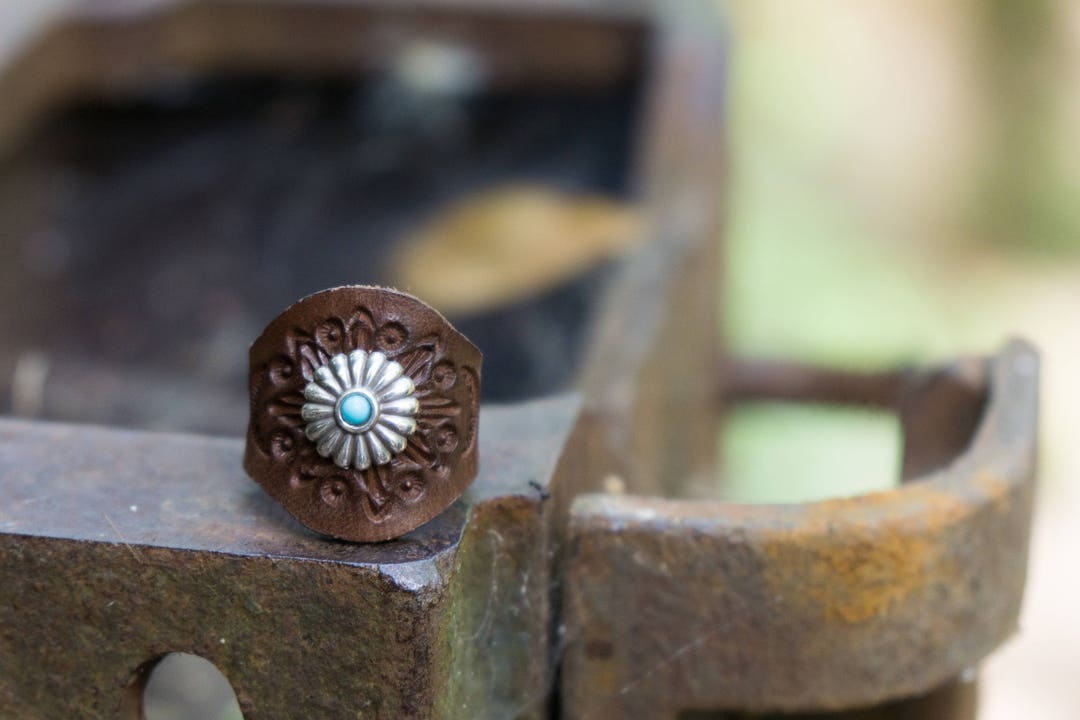 Leather Ring - Etsy