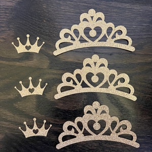 Princess Crown DIY Cuts Out, Pink Gold Glitter, Royal Birthday ...