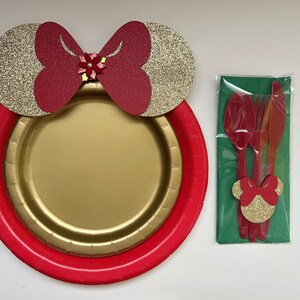 Christmas UTENSILS Minnie Mickey Mouse, Fork Spoon Knife Wrapped in ...