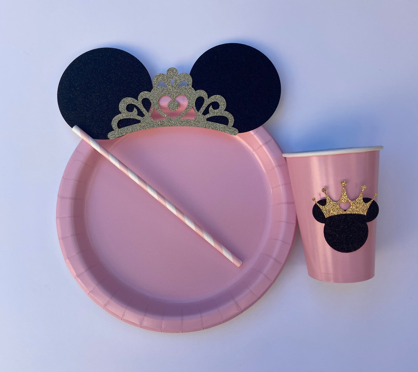 Princess Crown Minnie Mouse Royal Birthday Table Set Plates - Etsy