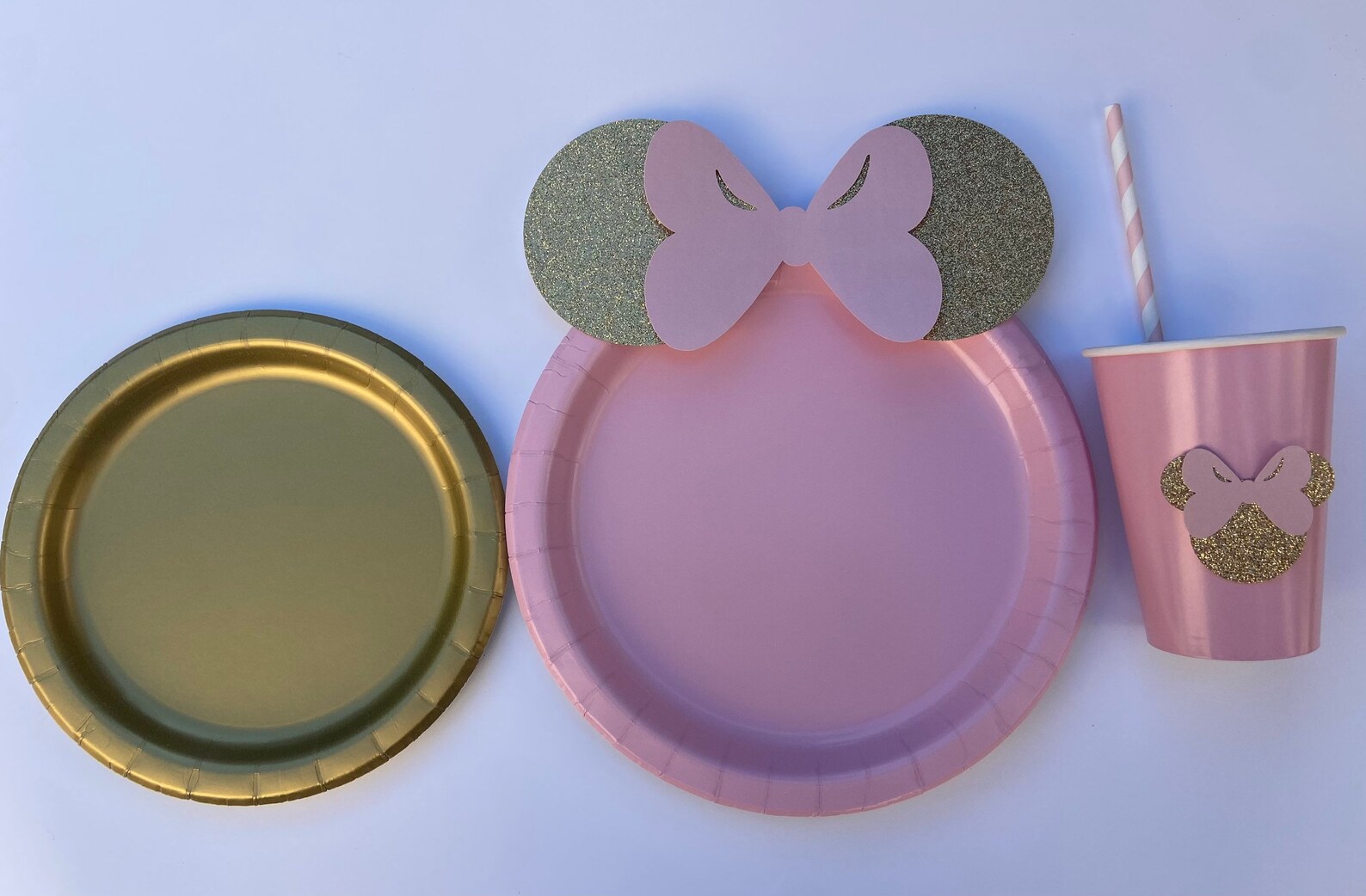 15 Pink Gold Glitter Minnie Mouse Birthday Table Party Decor - Etsy