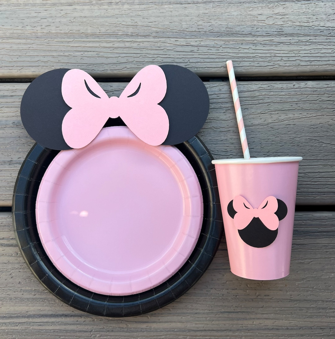 Minnie Mouse Pink Party Plates Cosmoplast 26 cm Minnie Mouse Head Paper ...