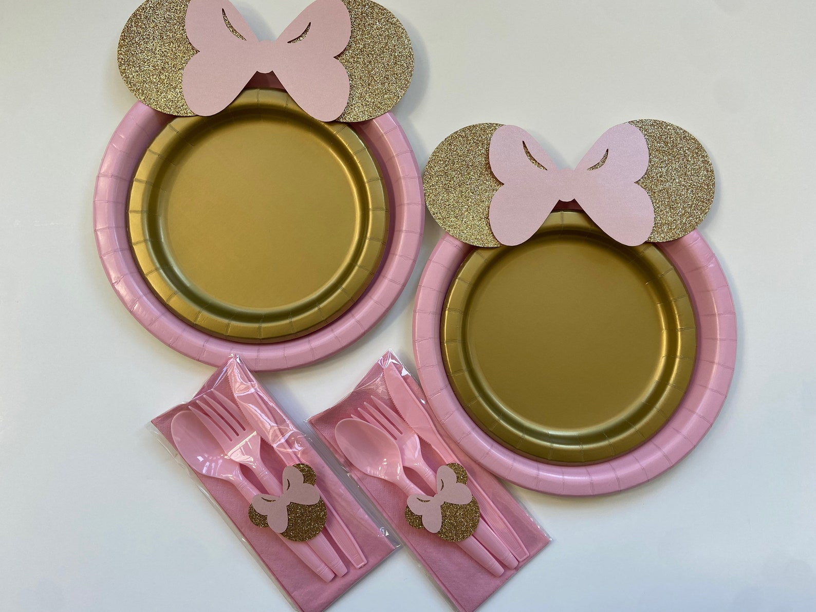 UTENSILS Minnie Mickey Mouse Fork Spoon Knife Wrapped in - Etsy