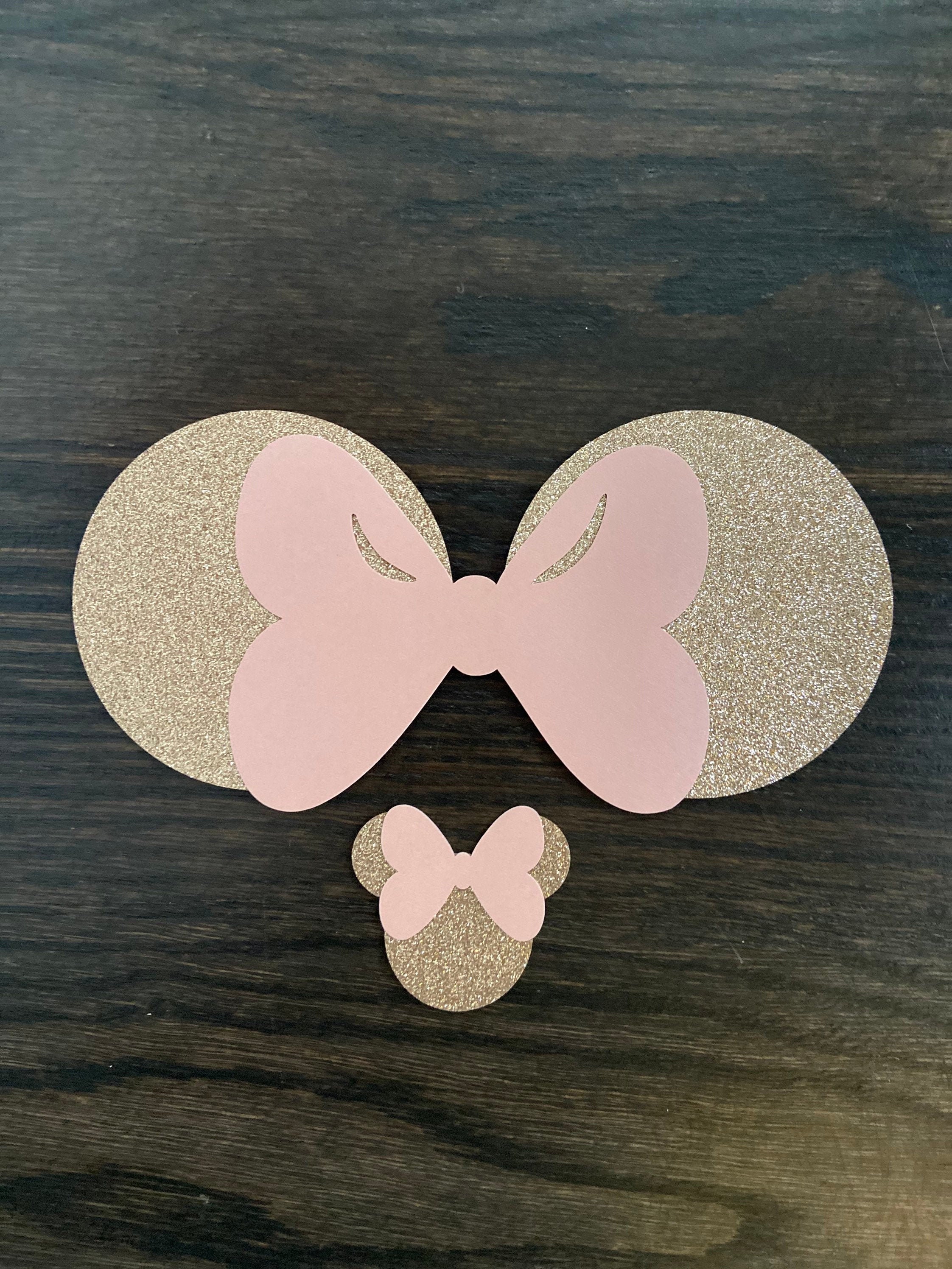Minnie Die Cuts Pink Gold Glitter Minnie Mouse Birthday Cut - Etsy