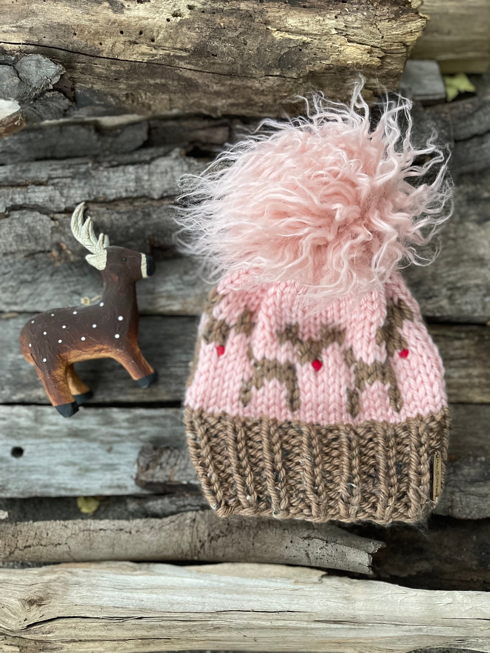 Rudolph Hat, Reindeer Hat, Slouchy Hat, Millennial Pink Beanie, Secret ...