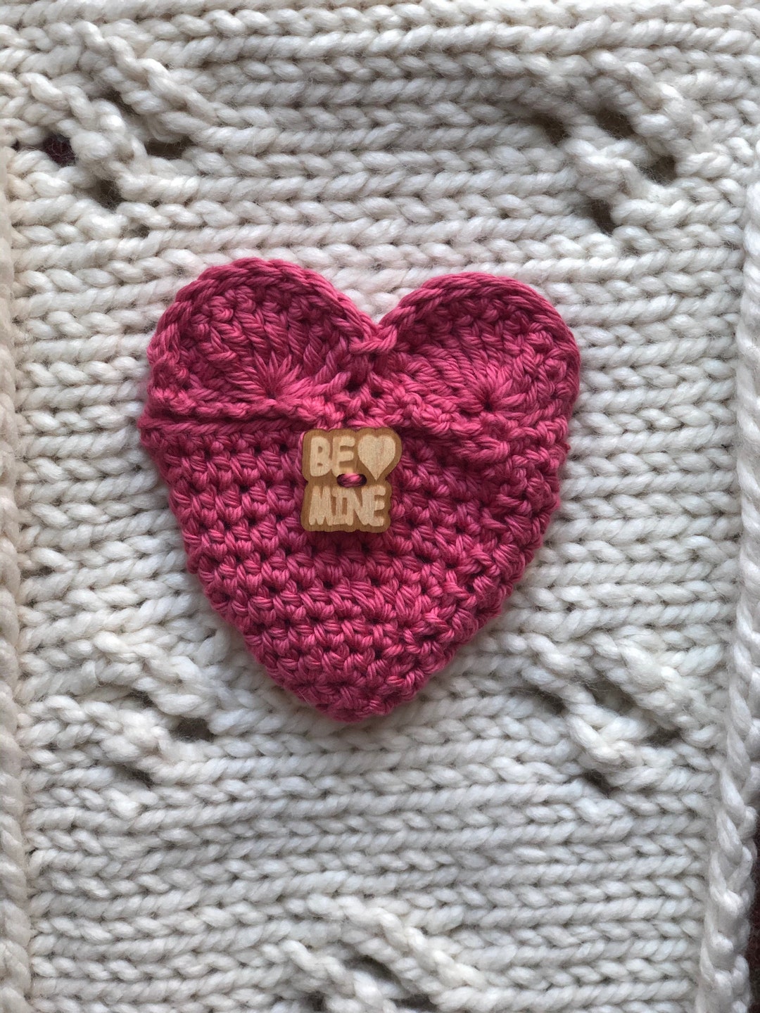 Crochet Heart Pouch, Vintage Heart, Heart Shaped Gift Card Holder ...