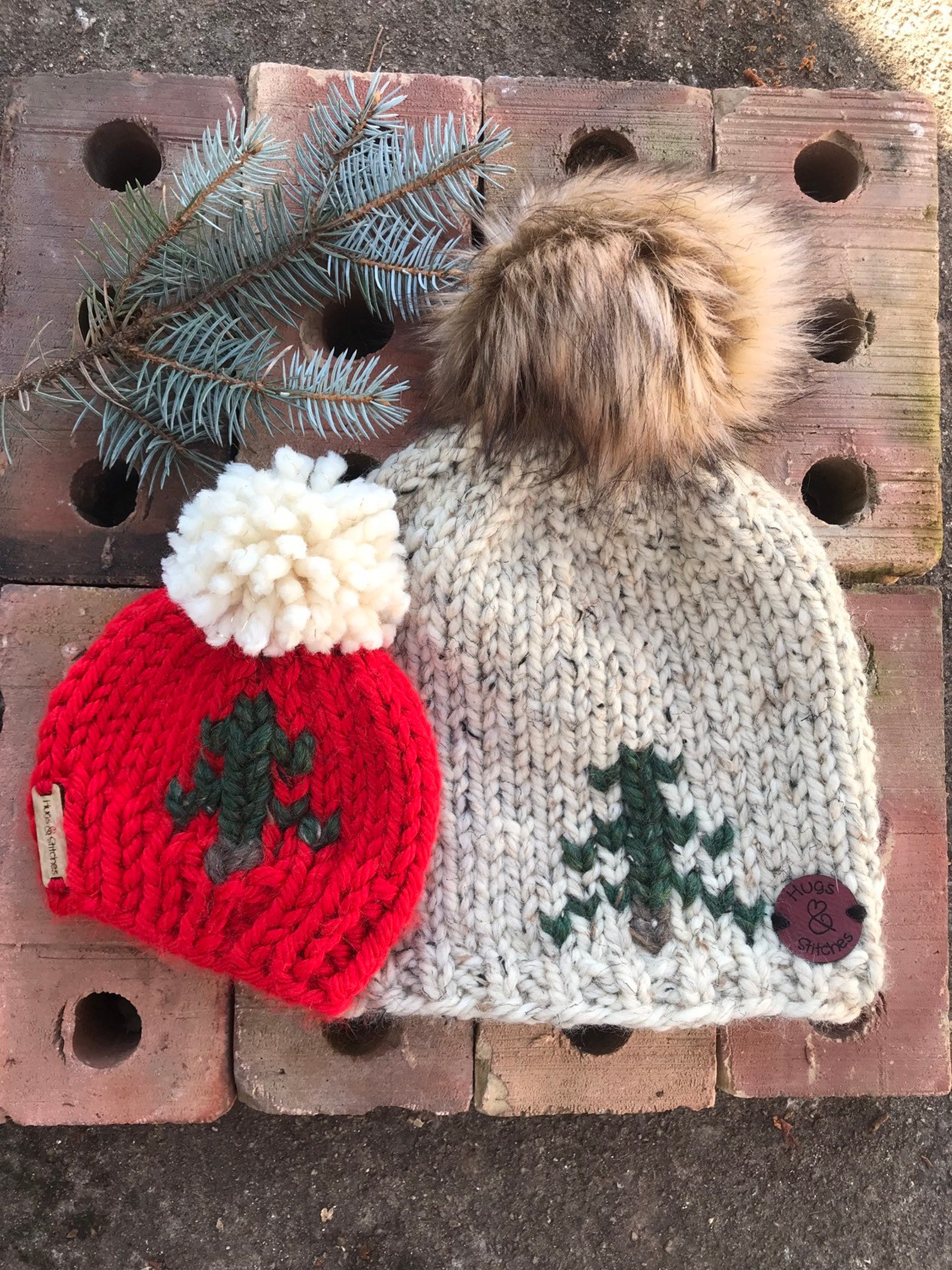 Ladies Beanie With Evergreen Tree - Etsy