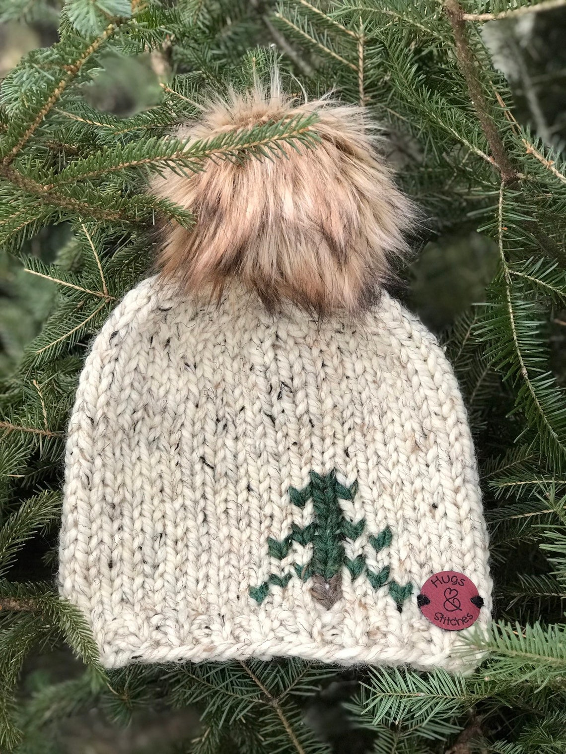 Ladies Beanie With Evergreen Tree - Etsy