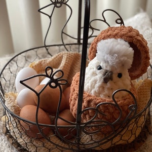Silkie Chicken, Crochet Hatching Chicken, Baby Chicken in Shell, Easter ...
