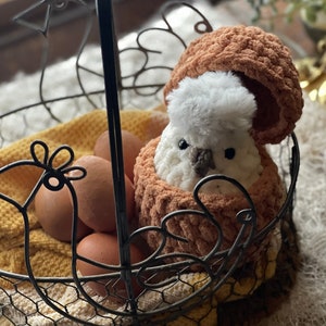 Silkie Chicken, Crochet Hatching Chicken, Baby Chicken in Shell, Easter ...