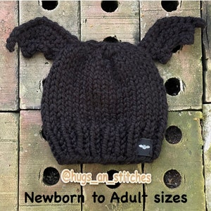 Bat Hat, Bat Wing Beanie, Little Batty Beanie, Halloween Gift, Bat Hat ...
