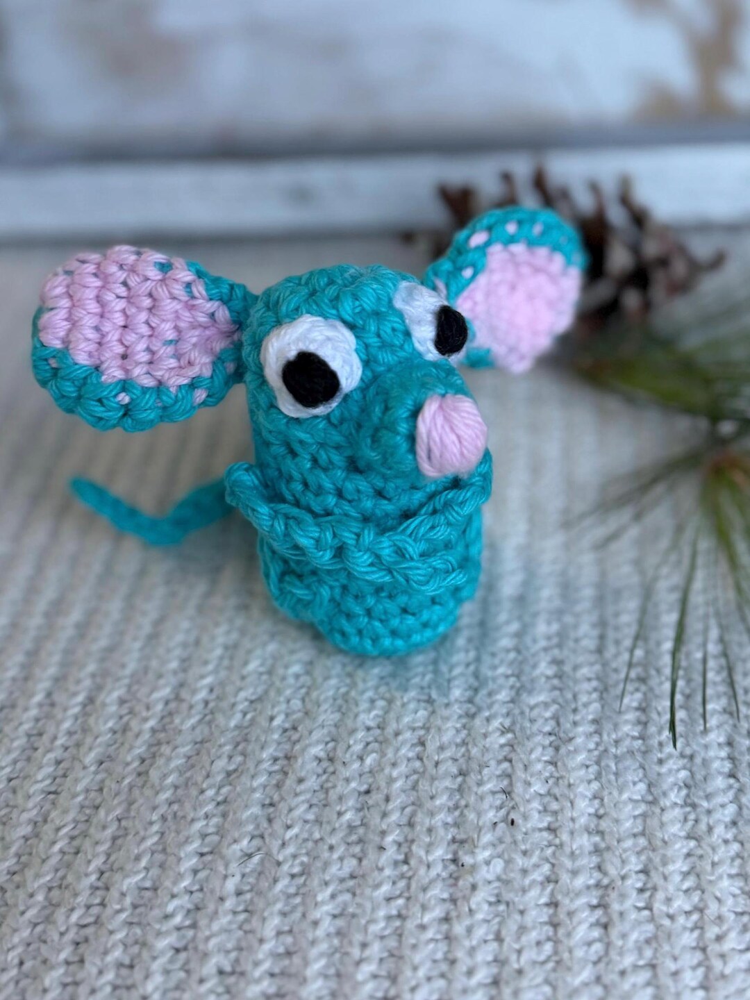 Limited Edition Tutter Crochet Mouse, Mini Blue Mouse, Big Blue House ...
