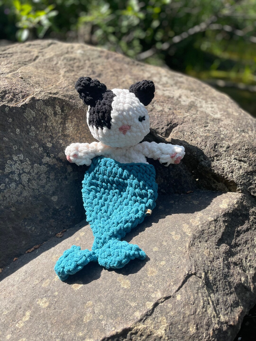 Po the Merkitty, Crochet Mermaid Lovey, Plush Kitty Lovey, Whimsical ...