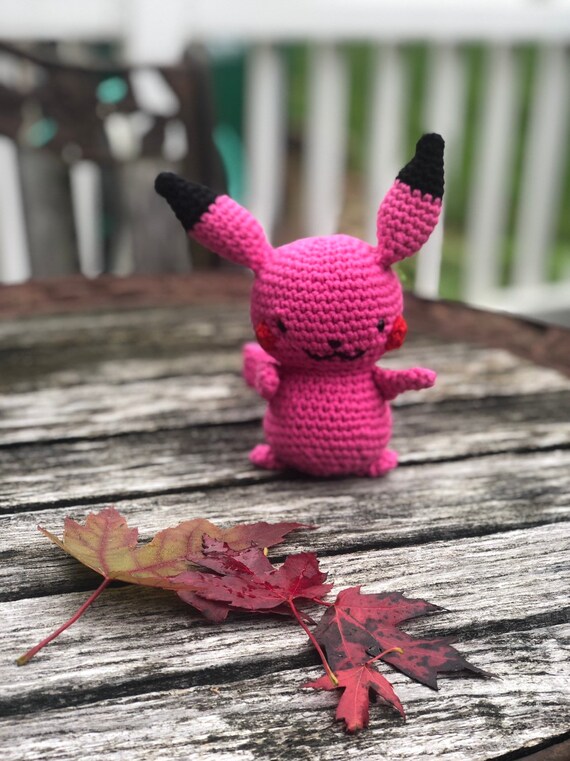 Pink Pikachu Amigurumi Pokémon Toy Mini Crochet Pika Pika - Etsy