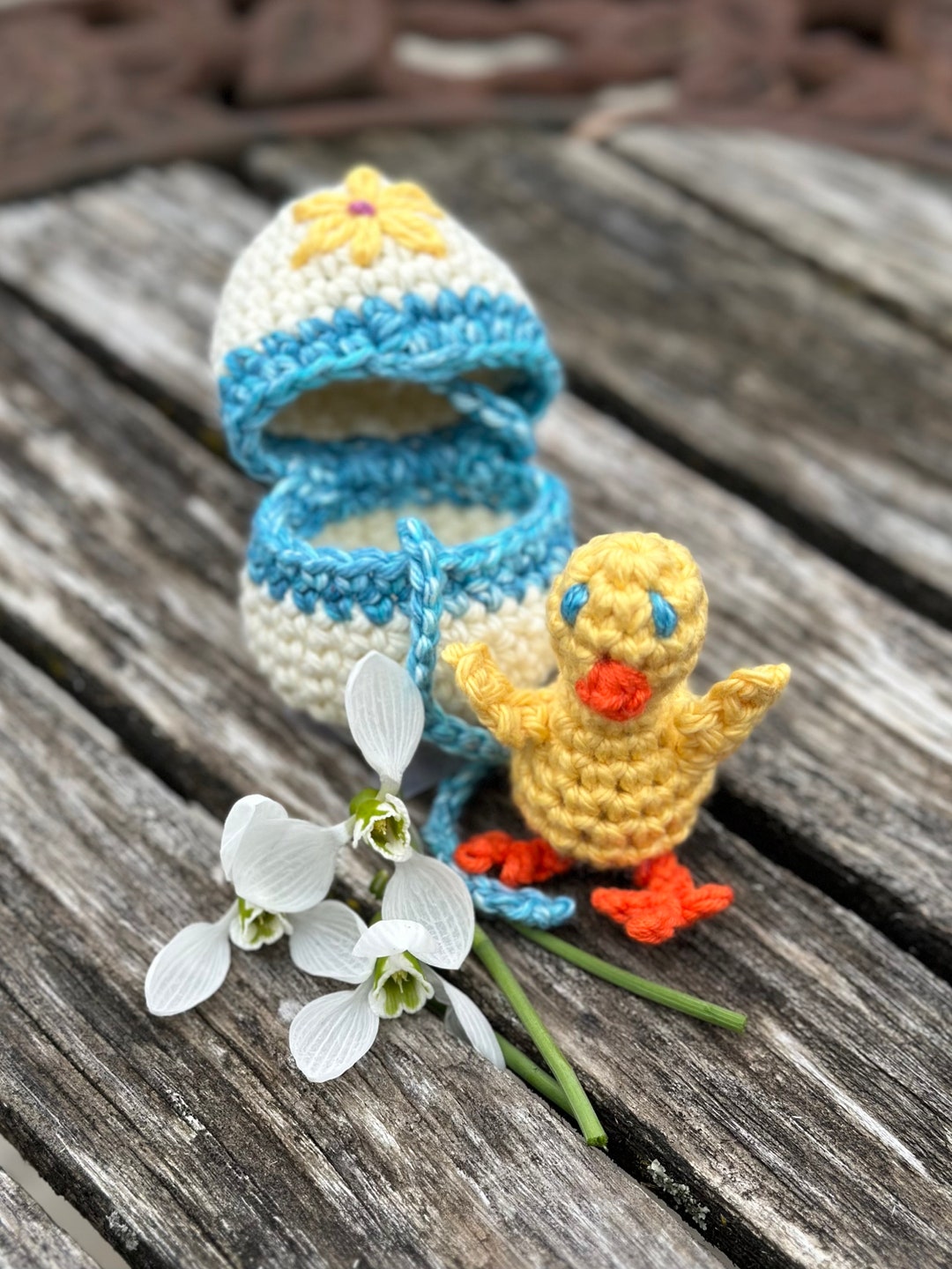 Mini Crochet Hatching Chicken, Baby Chicken in Shell, Easter Chick in ...