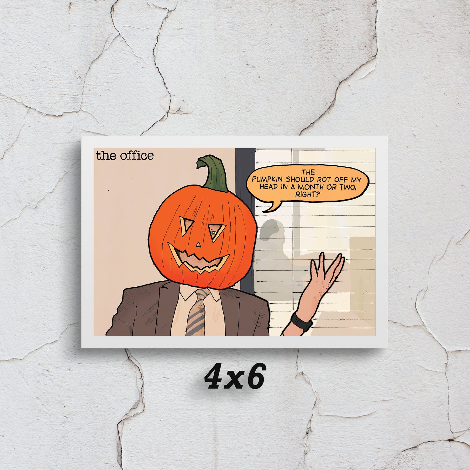 The Office - Season 9 - Dwight Pumpkin Head Drawing | Art Print (4x6 ...
