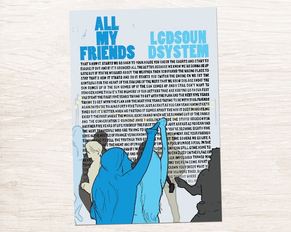 LCD Soundsystem All My Friends Hand-illustrated Song | Etsy