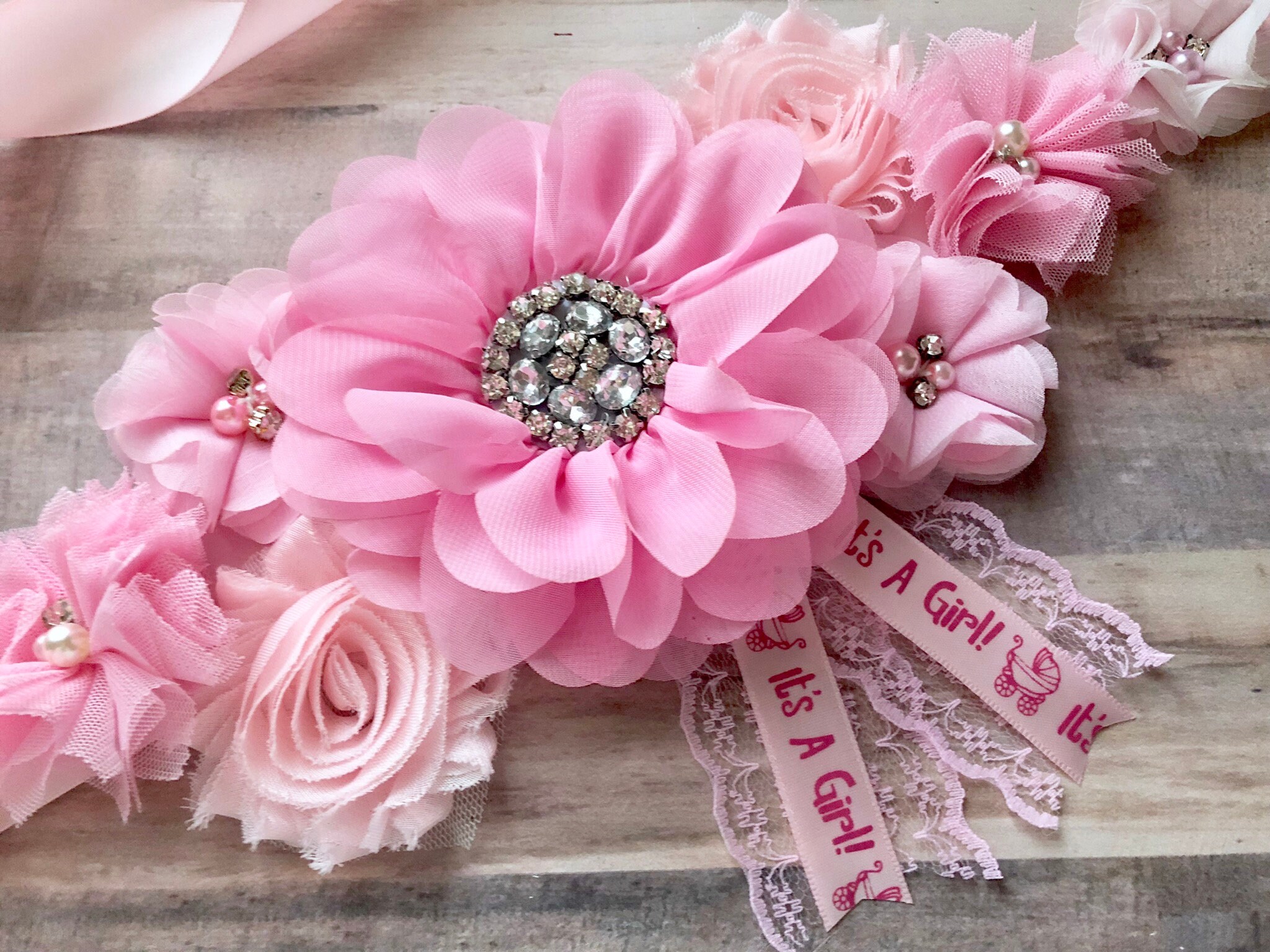 Pink Maternity Sash Pregnancy Sash Gender Reveal Party Photo | Etsy