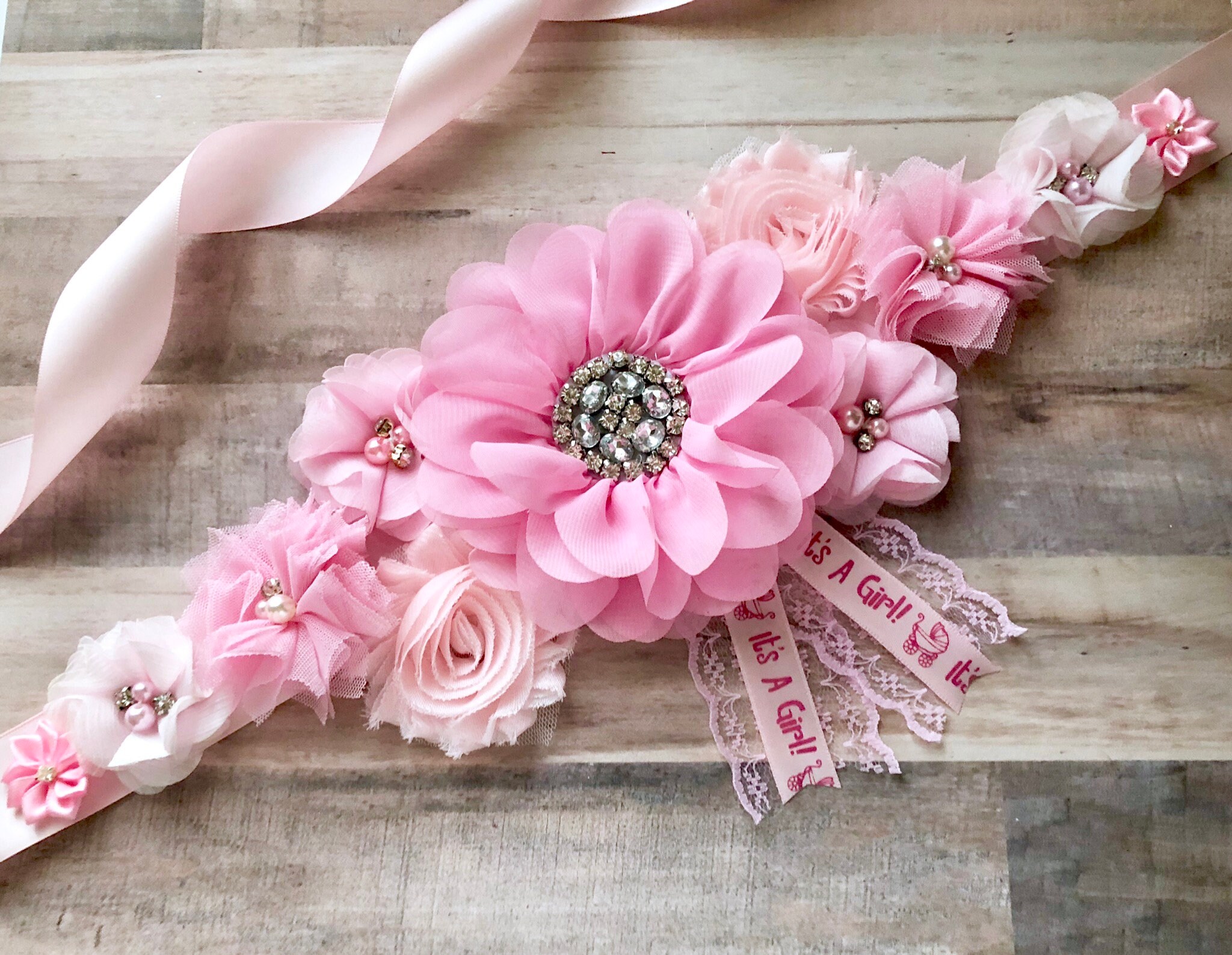 Pink Maternity Sash Pregnancy Sash Gender Reveal Party Photo - Etsy