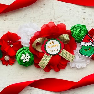 Grinch Christmas Maternity Sash, Christmas Maternity Sash, Christmas ...